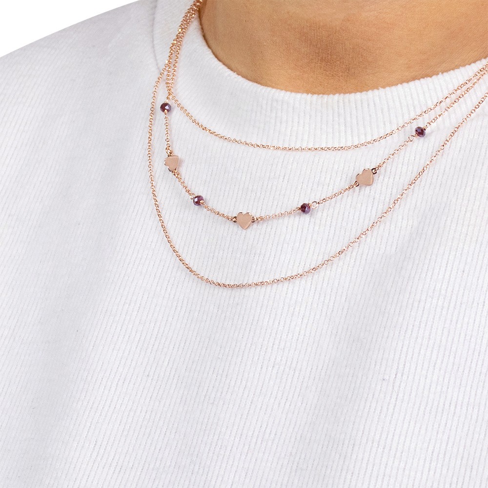 Collana multifilo argento rosè collezione AMEN