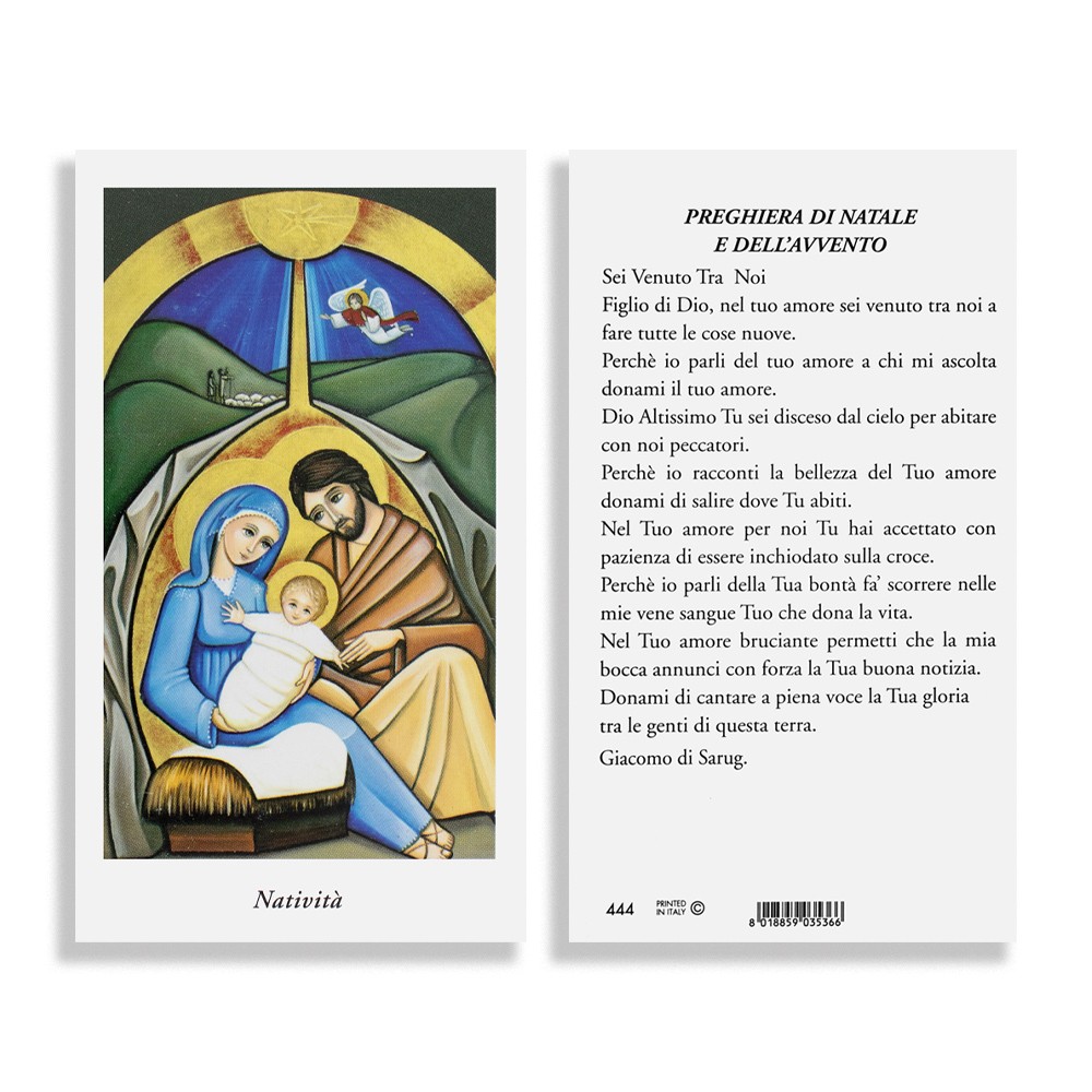 Immaginetta natalizia con preghiera di natale Myriam